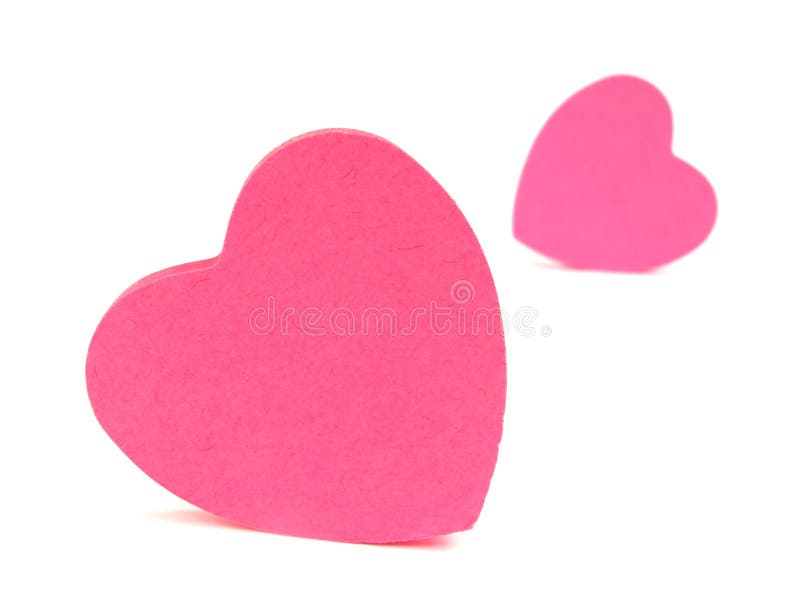 Pink hearts sticky notes stock image. Image of note, color - 12303055