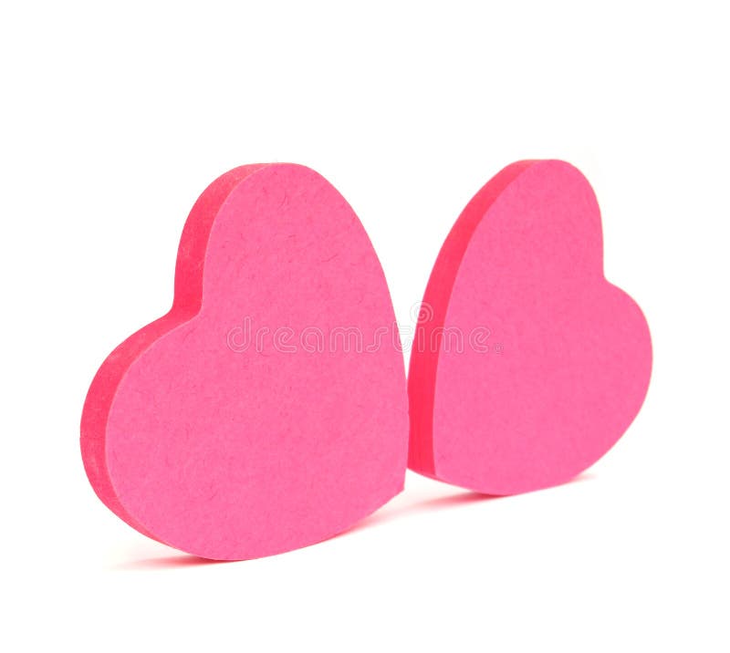 Pink hearts sticky notes stock image. Image of pink, studio - 12303061