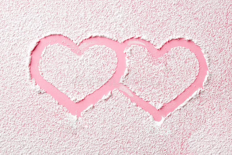 Pink Hearts in Powder Sugar Stock Image - Image of icing, food: 119772595