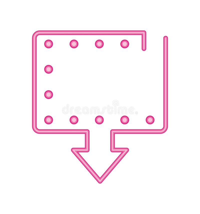 Pink here neon arrow stock vector. Illustration of electric - 339874962