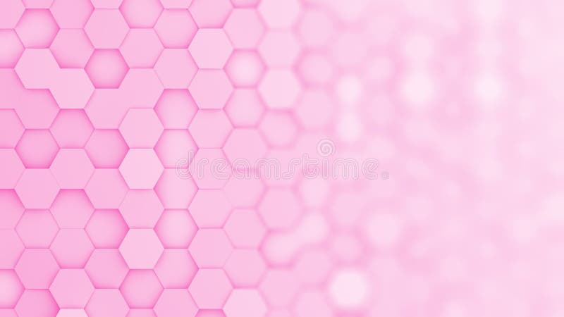 Pink Hexagonal Grid Background with Blur Stock Illustration ...