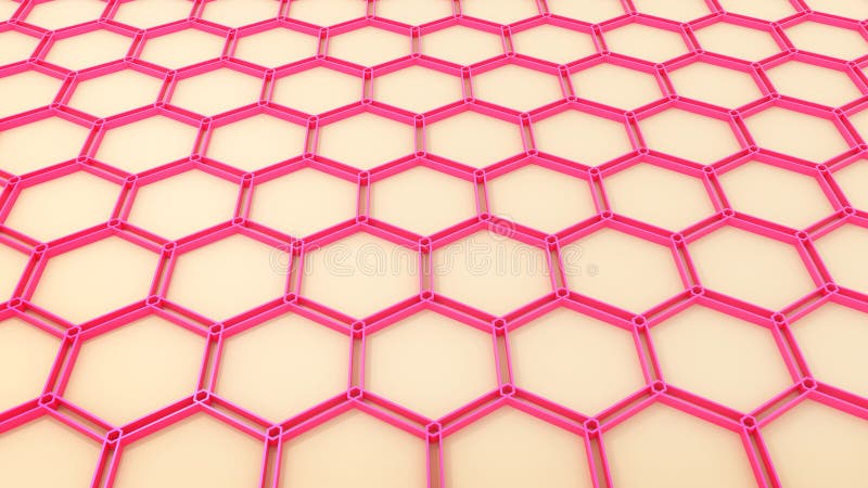Pink Hexagons Geometric Background, Minimal Honeycomb Pattern Wallpaper ...