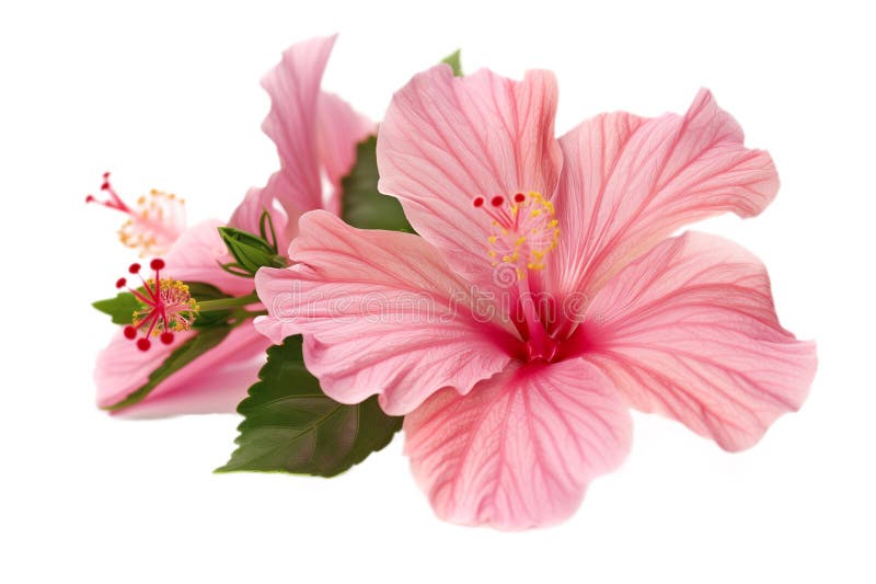 Pink Hibiscus Flower Isolated on Transparent Background. Stock Photo ...