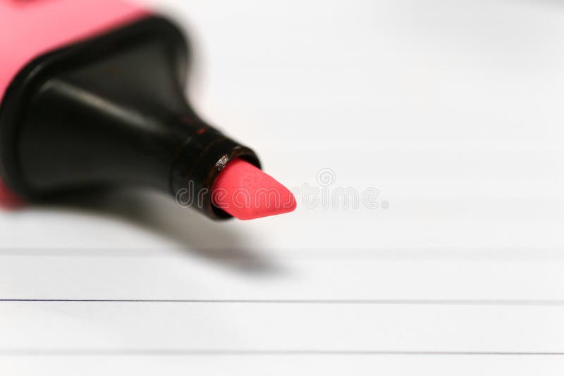 Pink Highlight on White Pad Stock Image - Image of paint, study: 61289069