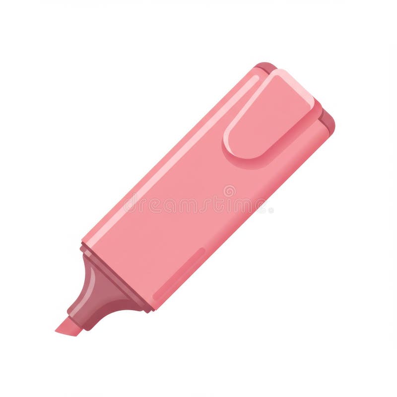 Pink Highlighter Marker on White Background Stock Illustration ...