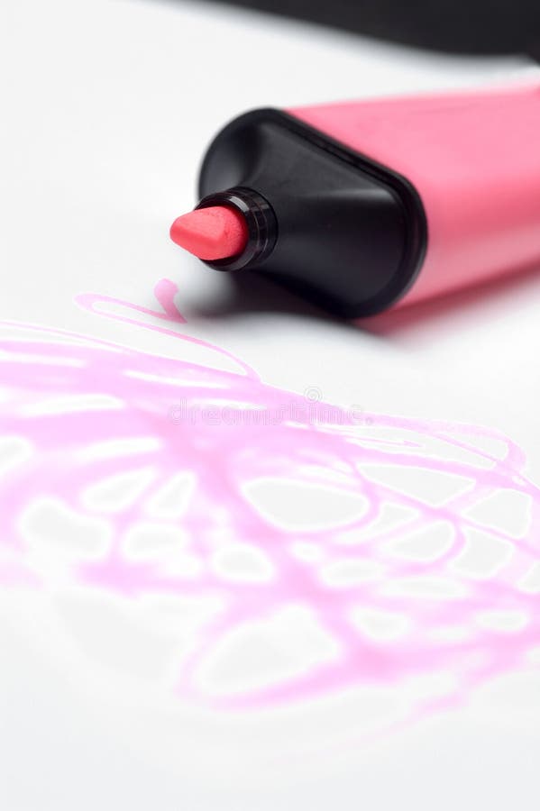 Pink Highlighter scribbles stock image. Image of highlighter - 2673619