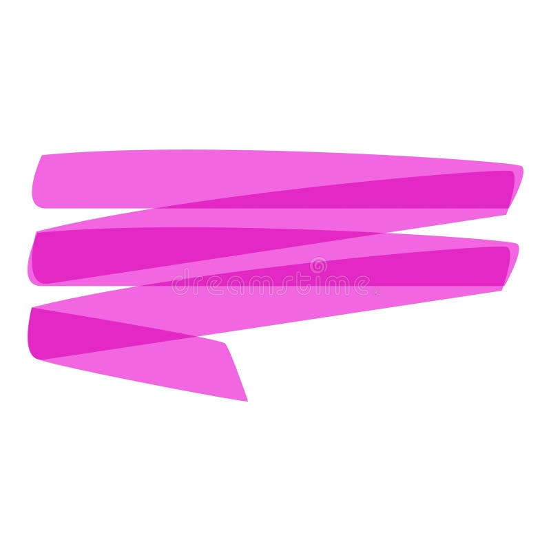 Pink Highlighter Strokes Emphasizing Important Information Stock Vector ...