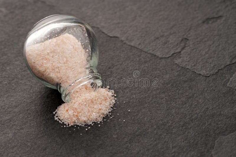 Pink Himalayan Salt - Fine Crystals in a Glass Salt Shaker Stock Photo ...
