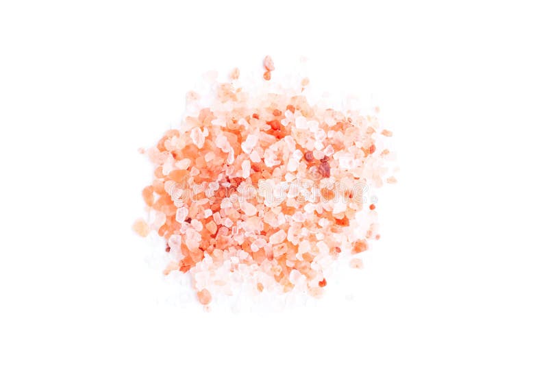 Pink Himalayan Salt Isolated on White Background Stock Image - Image of ...