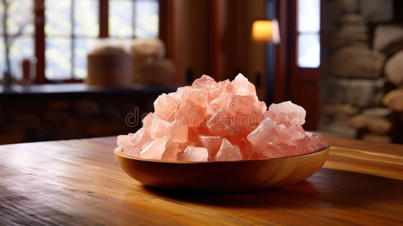 Pink Himalayan Salt on Kitchen Table. Generative AI Stock Illustration ...