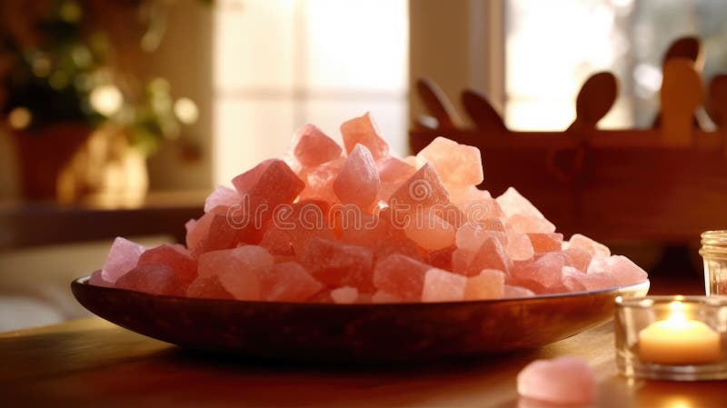 Pink Himalayan Salt on Kitchen Table. Generative AI Stock Illustration ...