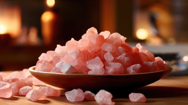 Pink Himalayan Salt on Kitchen Table. Generative AI Stock Illustration ...