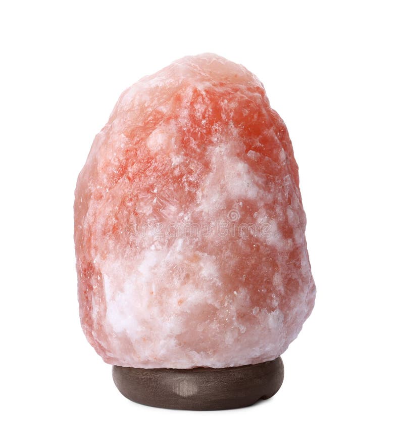 Pink Himalayan Salt Lamp Isolated on White Stock Photo - Image of ...