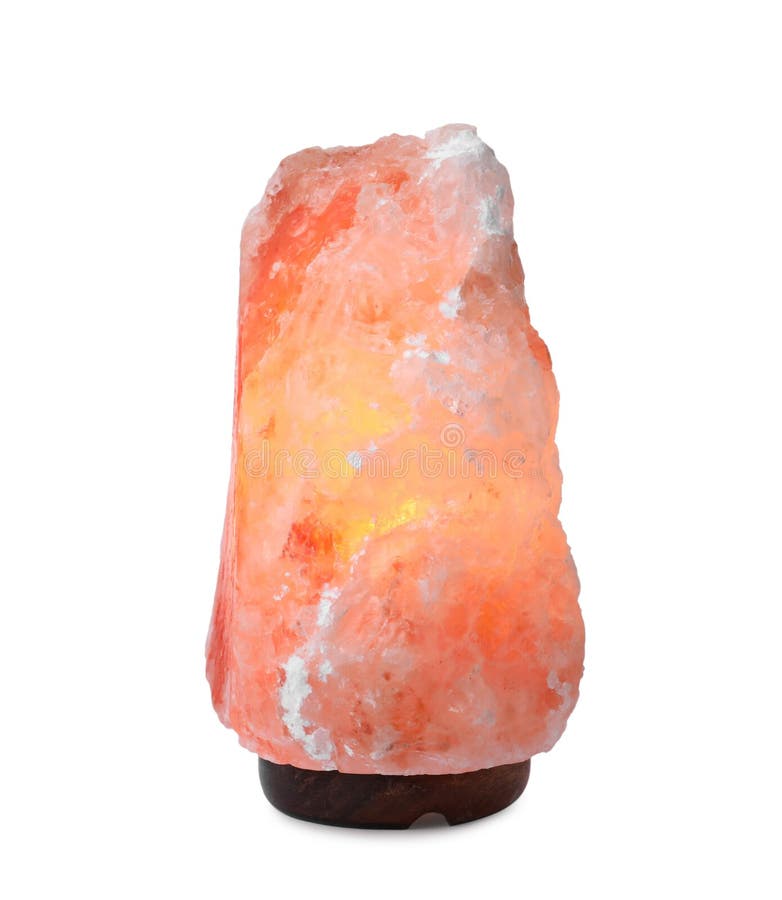 Pink Himalayan Salt Lamp Isolated on White Stock Image - Image of ...
