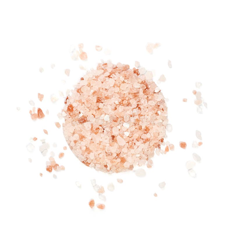 Pink Himalayan Salt Shaped in the Form of a Circle. Overhead Close Up ...
