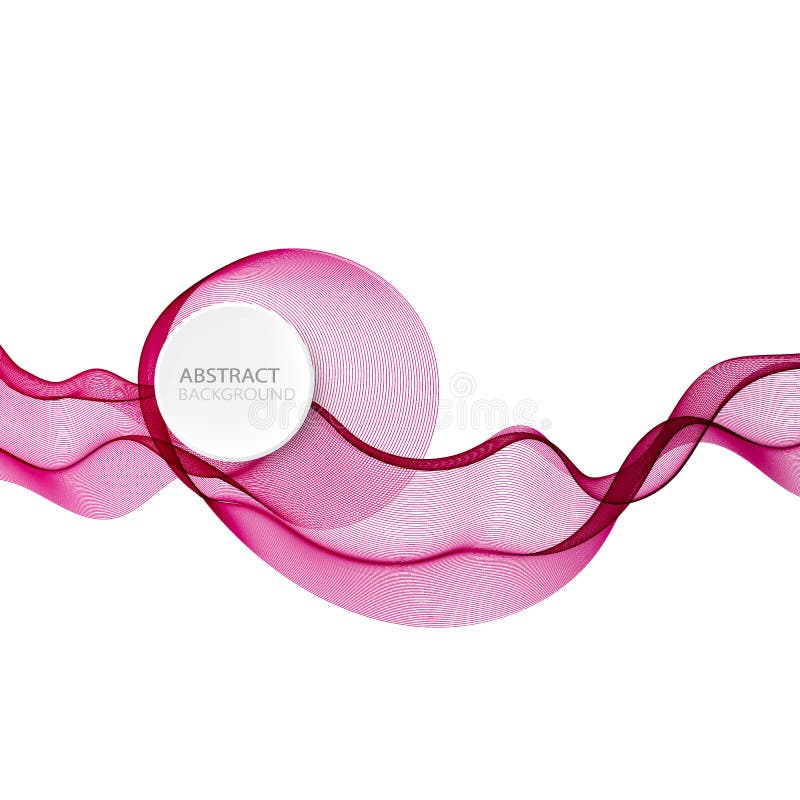 Pink Horizontal Smooth Wave on White Background, Design Element for ...