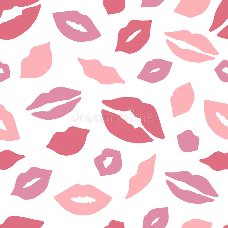 Pink Hot Kiss Vector Graphic Background Seamless Pattern Stock Vector ...