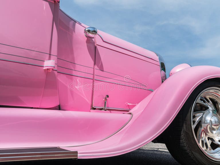 Pink hot rod stock photo. Image of collectible, auto - 42967264