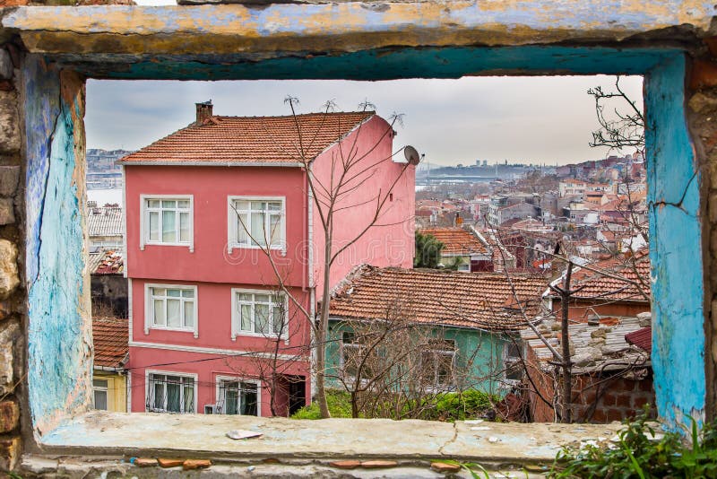 Pink house, Istanbul stock photo. Image of cityview, architecture ...