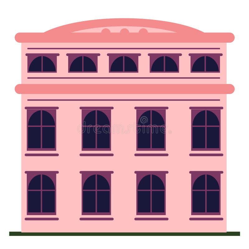 Pink House Vector Illustration Stock Vector - Illustration of colorful ...