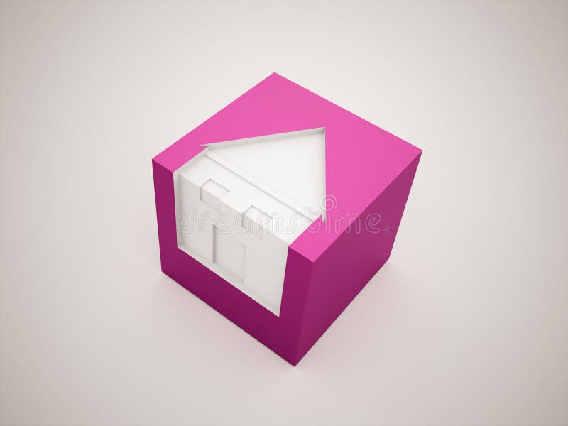Pink houses concept stock illustration. Illustration of mortgage - 53123165
