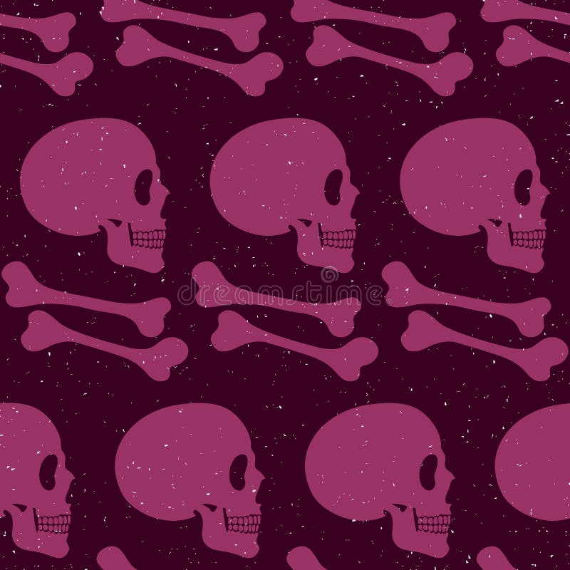 Pink Human Skull Seamless Pattern Stock Vector - Illustration of fabric ...