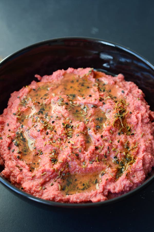 Pink hummus stock photo. Image of vegetarian, snack, veggies - 61526118
