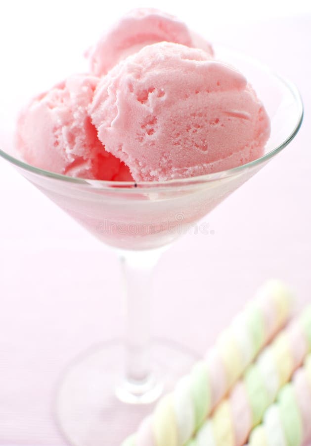 Pink ice cream stock photo. Image of eating, garnish - 25129500