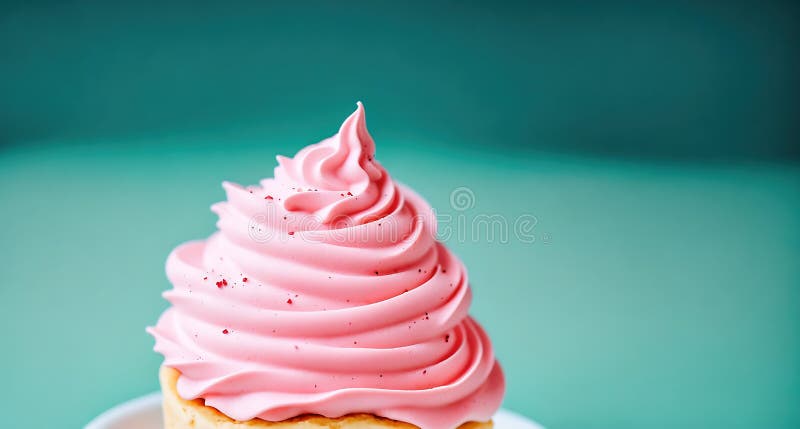 A Pink Ice Cream Cone with Pink Frosting on Top. Stock Photo - Image of ...