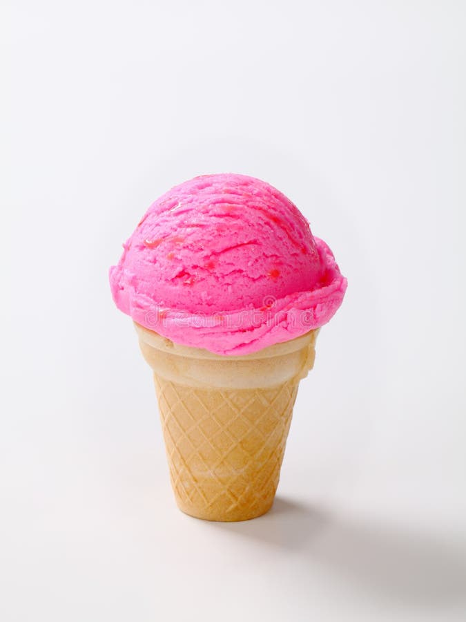Pink ice cream cone stock image. Image of treat, gelato - 92239439