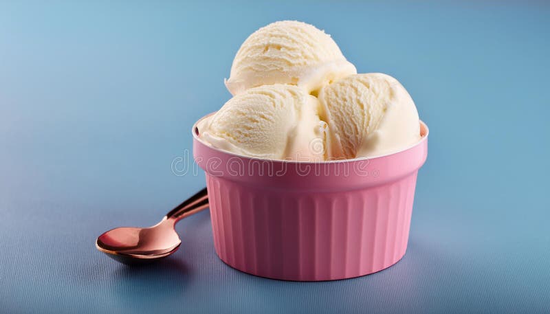 Pink Ice Cream Cup and Vanilla Ice Cream_ Stock Illustration ...