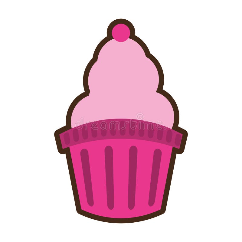 Pink ice cream icon design stock illustration. Illustration of creamy ...
