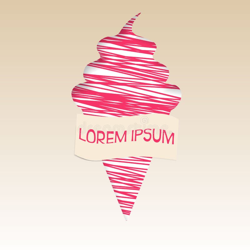 Pink ice cream poster. stock vector. Illustration of card - 94685226