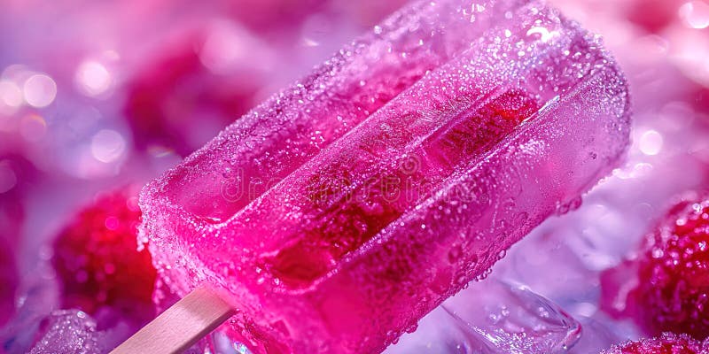A Pink Ice Cream Stick with a Pink Ice Cream on Top Stock Image - Image ...