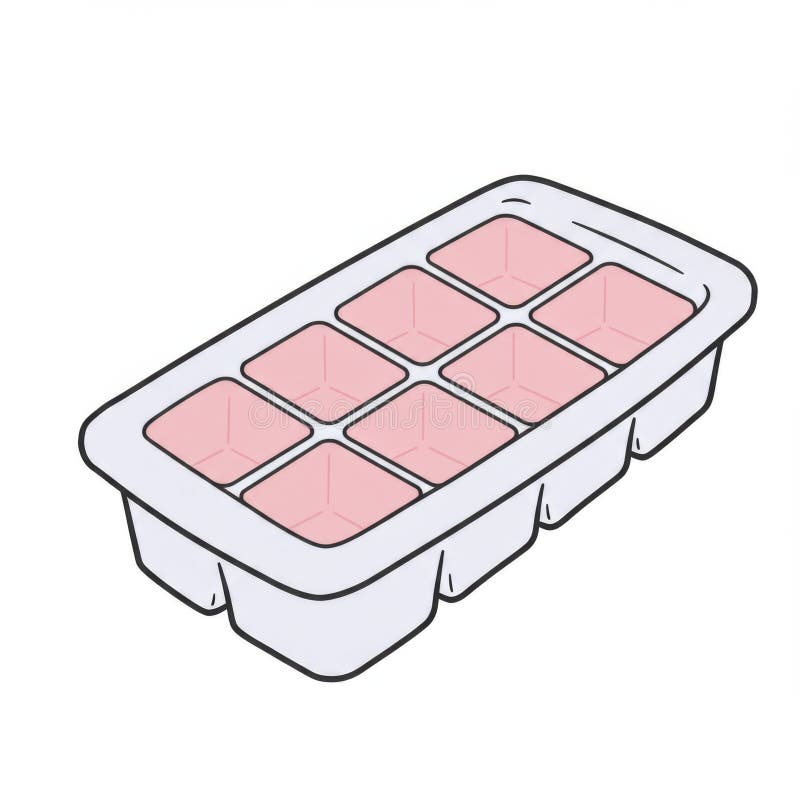 Pink Ice Cube Tray Illustration Stock Illustration - Illustration of ...