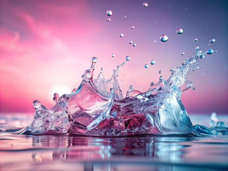 Pink Ice Splash Wallpaper: a Vibrant, Modern Design Element for ...