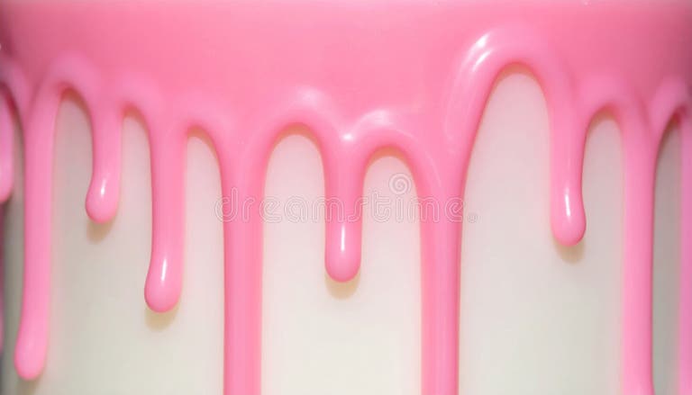 Pink Icing Dripping Down White Cake Background Stock Illustration ...