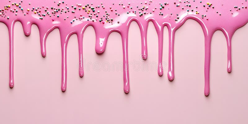 Pink Icing Dripping with Sprinkles Stock Illustration - Illustration of ...