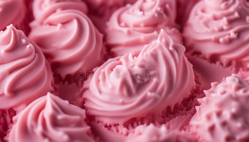 Pink Icing Frosting Close Up Texture Stock Illustration - Illustration ...