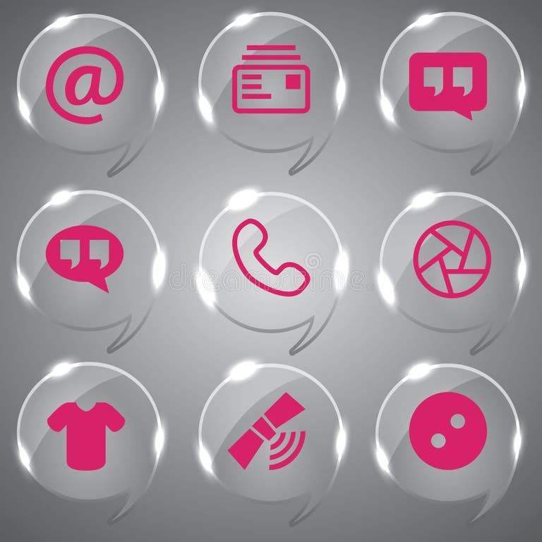 Pink Icons Set Vector stock vector. Illustration of collection - 33564399