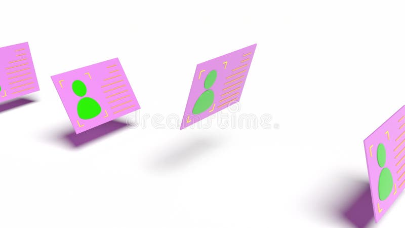 Pink Id Authentication User Card Pass 3d Stock Illustration ...