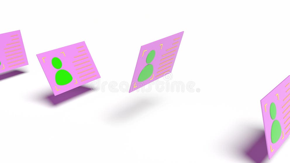 Pink Id Authentication User Card Pass 3d Stock Illustration ...
