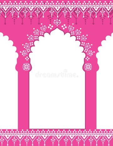 Pink Indian Gate Background Stock Vector - Illustration of culture ...
