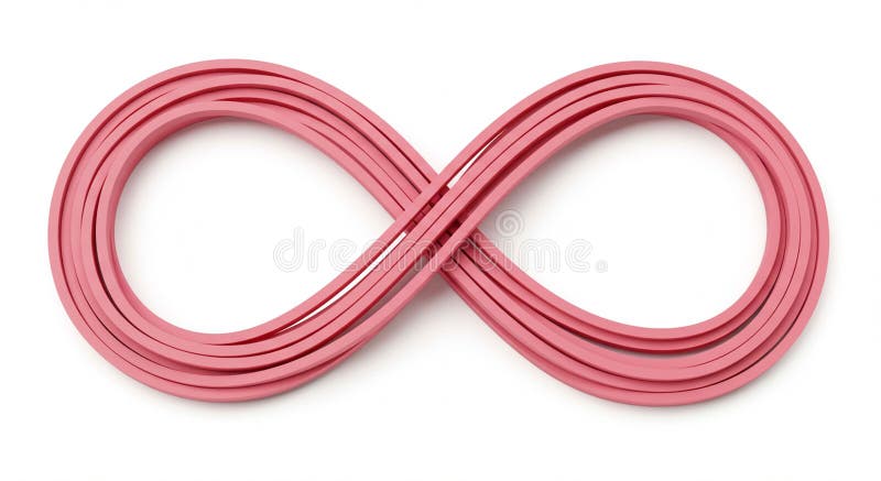 Pink Infinity Symbol Composed of Multiple Interwoven Strands, Arranged ...