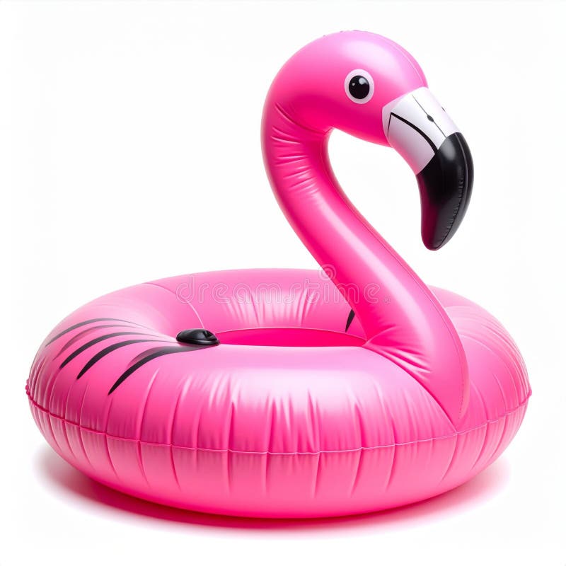 Pink Inflatable Flamingo Ring Float for Summer Fun Stock Illustration ...