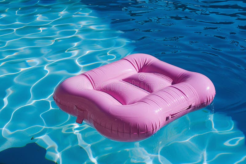 Pink Inflatable Float in a Blue Pool Stock Photo - Image of pool, blue ...