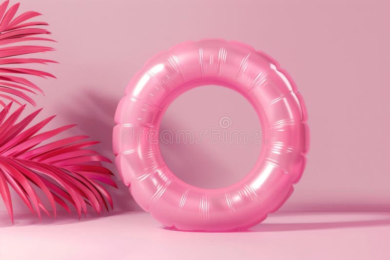 A Pink Inflatable Pool Float is on a Pink Background. the Pool Float is ...
