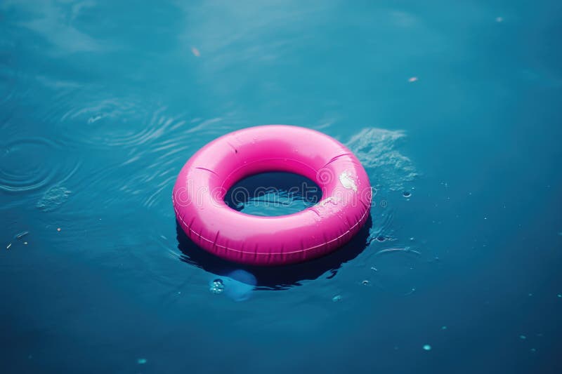 Pink Inflatable Ring Floating Pool Stock Photo - Image of vacation ...