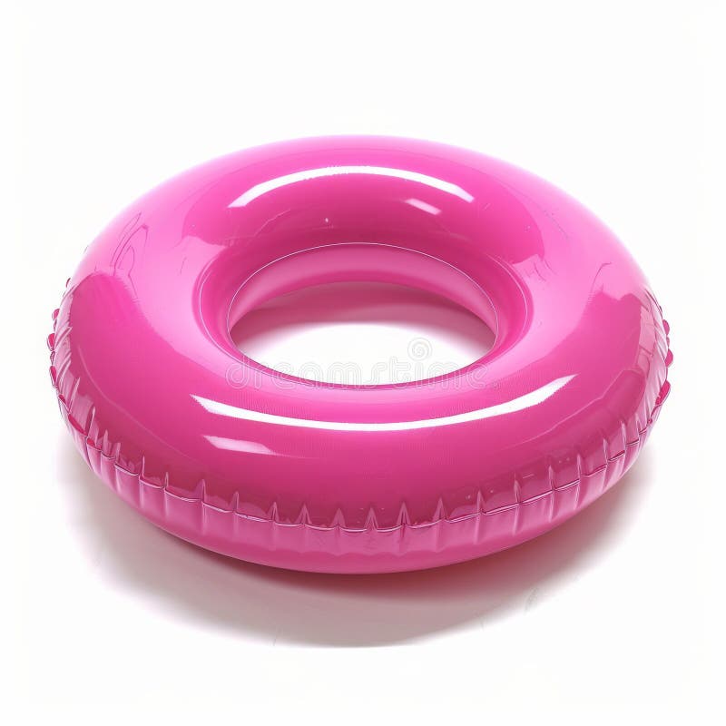 Pink Inflatable Ring on White Background Stock Image - Image of ...