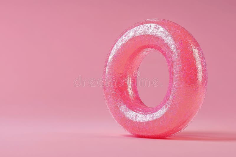 A Pink Inflatable Ring with a White Letter O on it Stock Illustration ...
